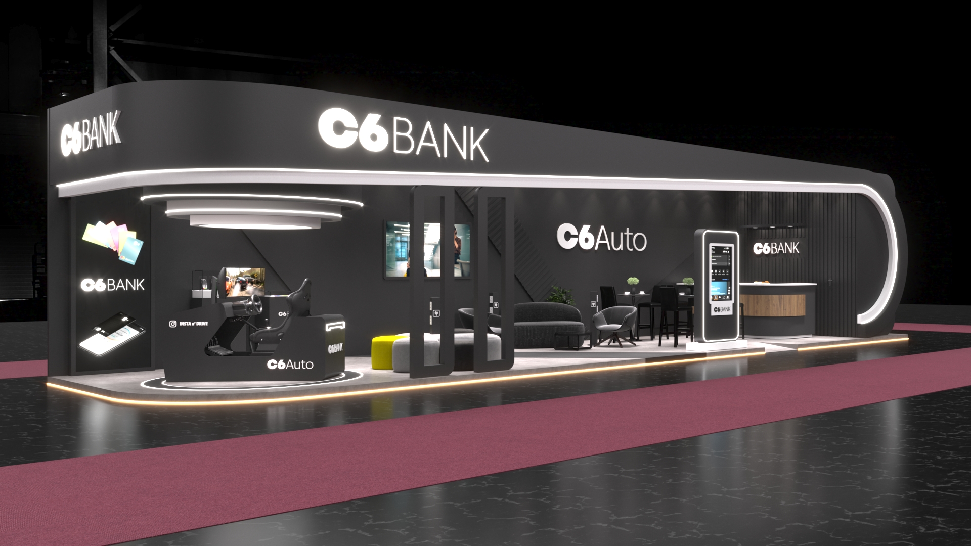 Projeto Stand C6 Bank - Montagem de Stands para Eventos